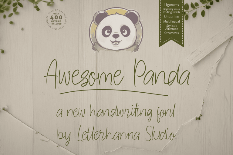 Awesome Panda Font - Letterhanna Studio