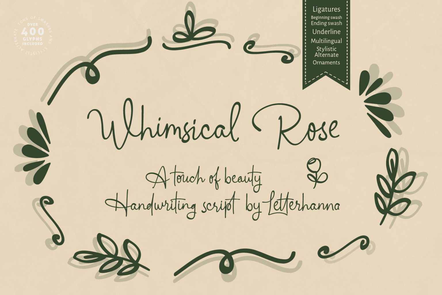 Whimsical Rose Font - Letterhanna Studio